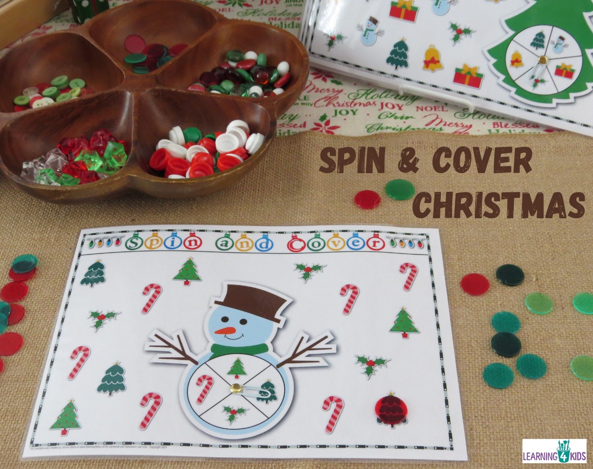 Learning 4 kids - Spin, find and cover Christmas printable... | Facebook