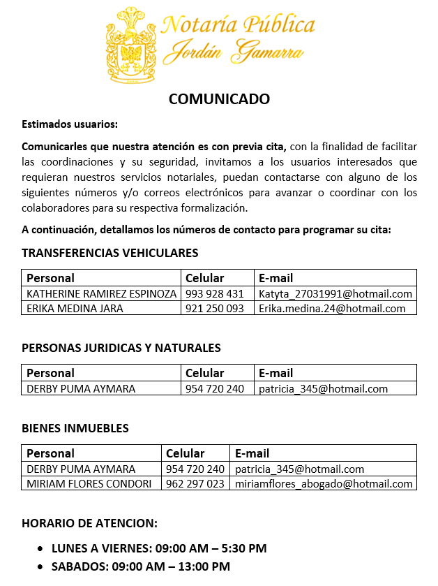 Notaría Jordan Gamarra Abancay