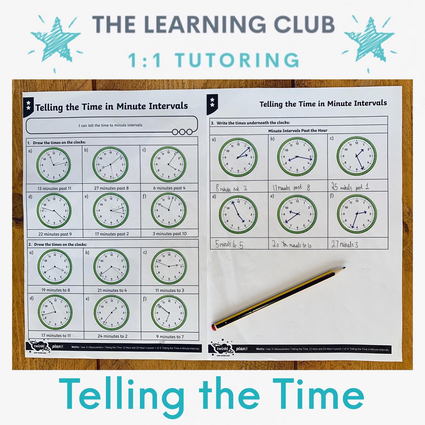 The Learning - Telling the time in minute intervals 🌟 fantastic work ...