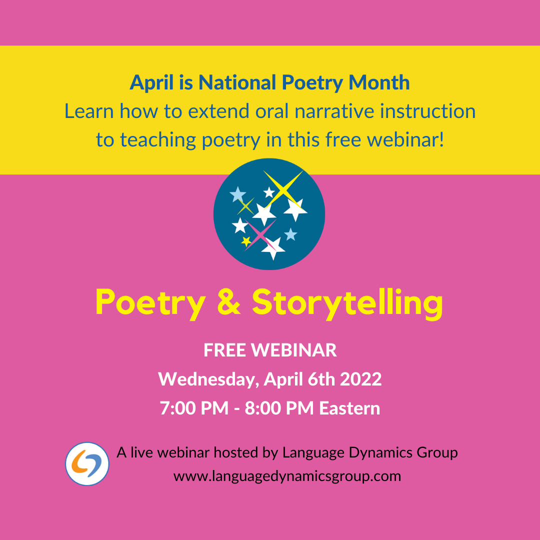 Language - April is National Poetry Month! Come learn how to include ...