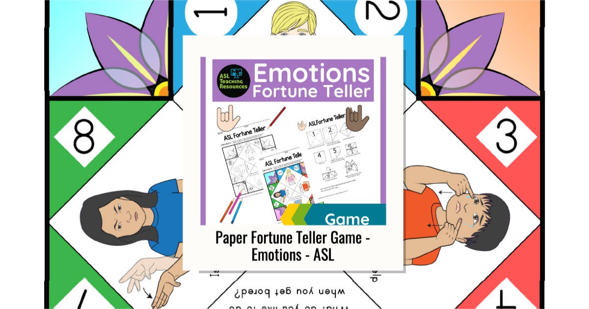 ASL Teaching Resources - Emotions Fortune Teller game is a fun origami ...