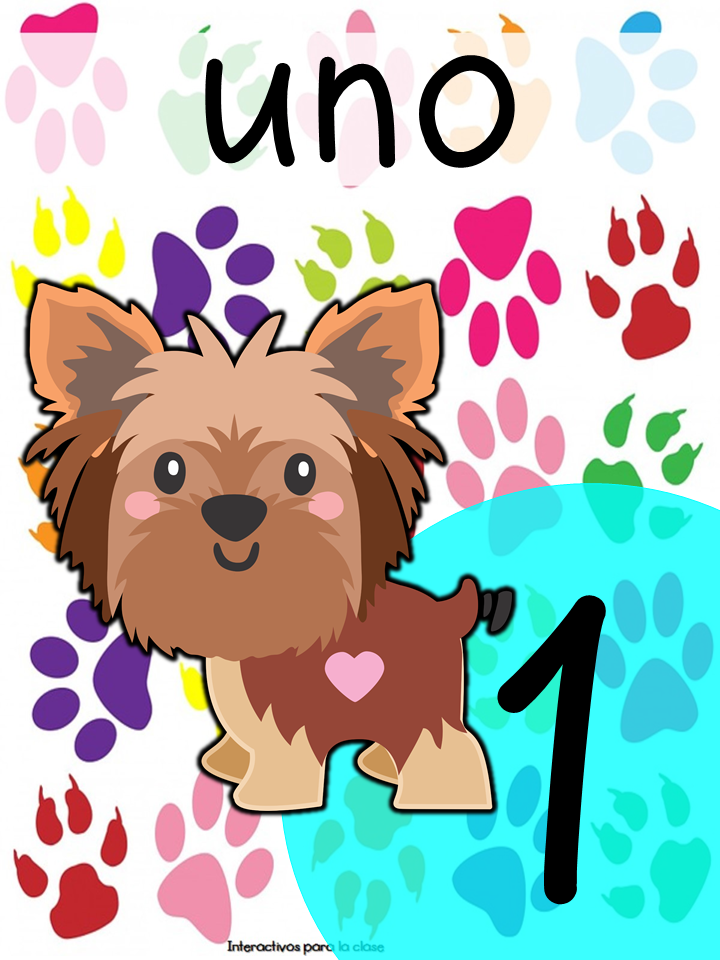 Números 1 al 10 Tema perritos - Interactivos para la Clase