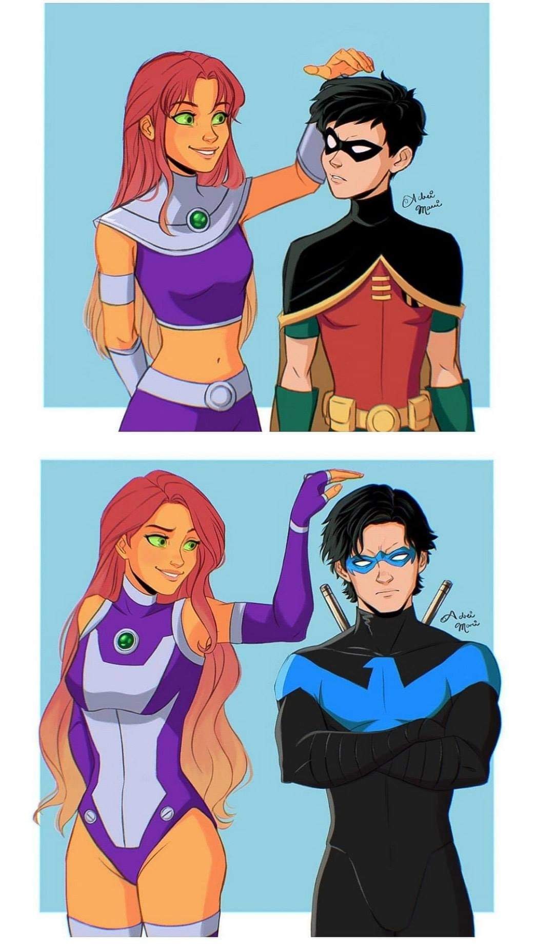 Nightwing And Starfire In Bed