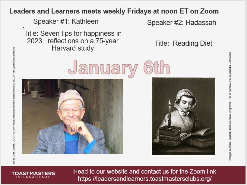 This week's meeting we have two speeches that are well timed to inspire ...