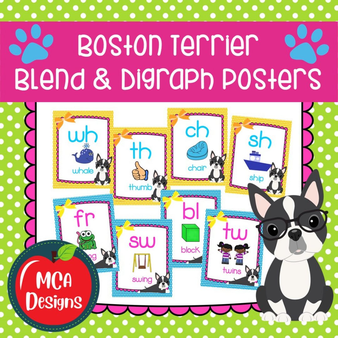 MCA Designs - This set of Boston Terrier themed blend and...