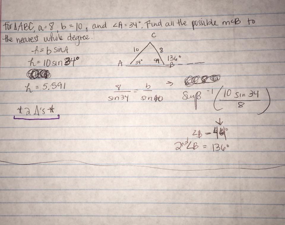 Pre-Cal - THE AMBIGUOUS CASE/LAW OF SINES...