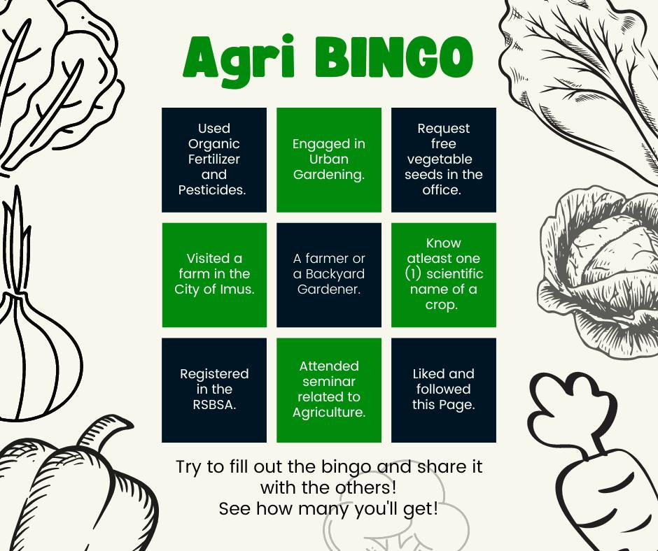 Try to fill out the bingo and... - Agriculture/FITS Imus