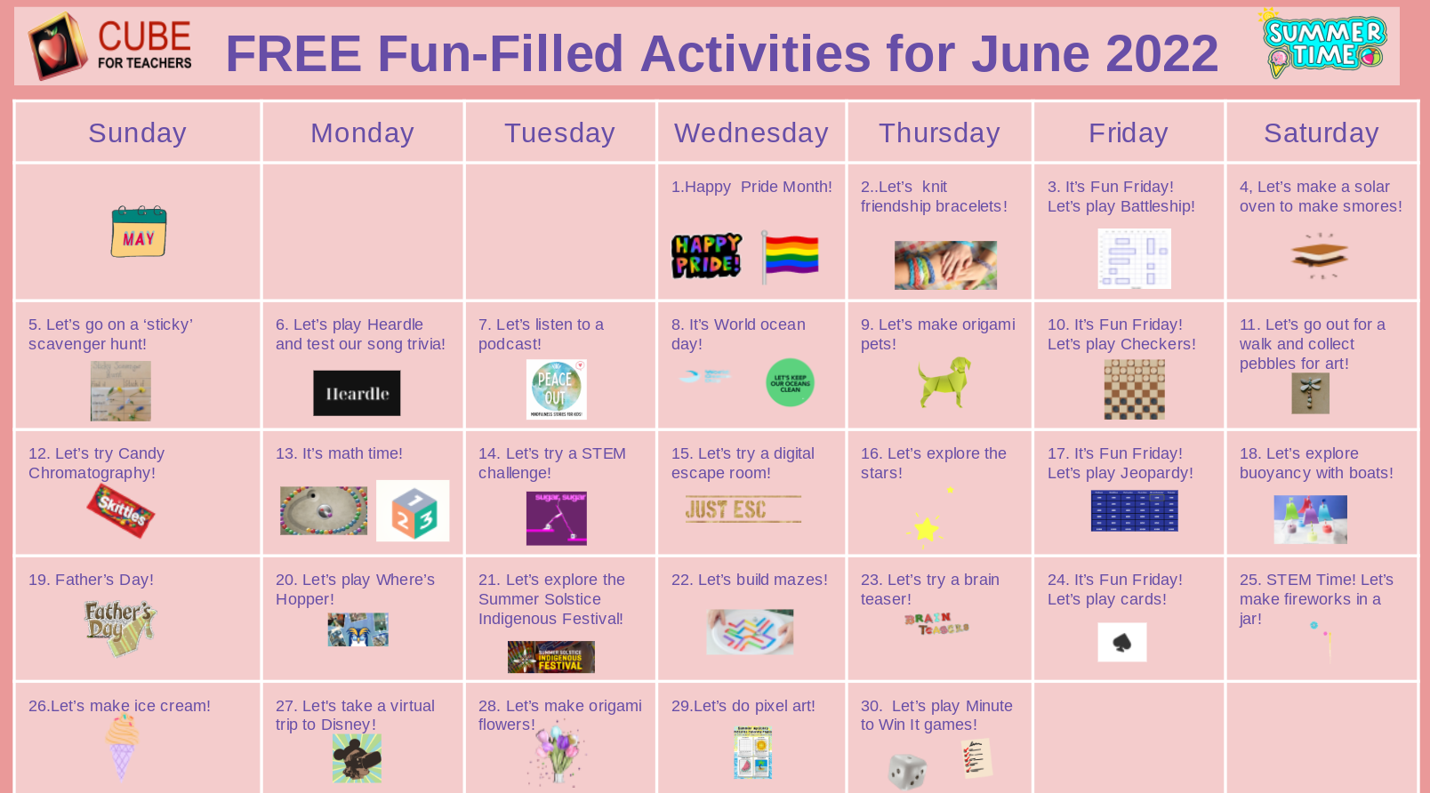 Mathematics - Daily fun-filled calendar for June! ☀️ https://bit.ly ...