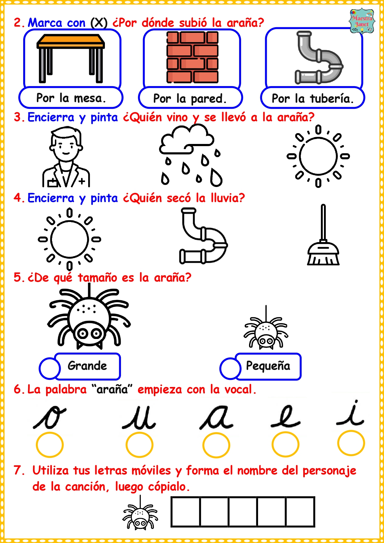 Maestra - 📔Leemos una canción "La araña pequeñita" 🕷 ⭐️ 1° grado 🍀 ...