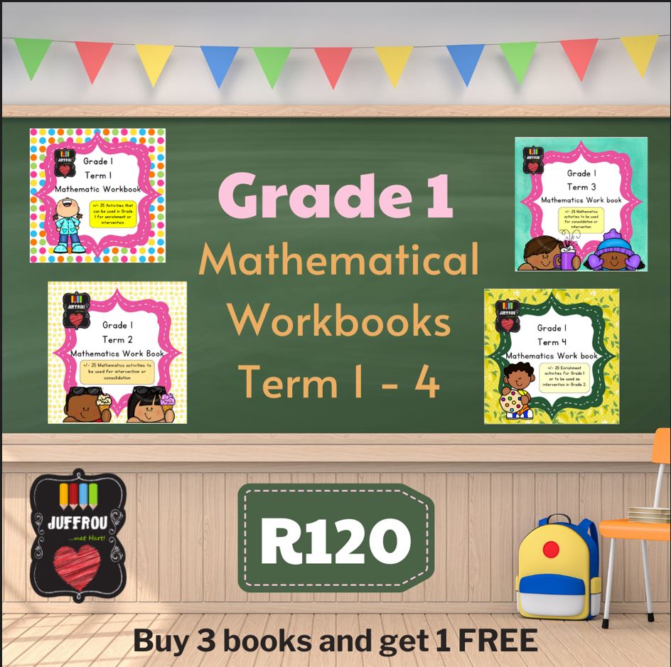 🍎Grade 1 Mathematical Workbooks 1 - 4🍎... - Juffrou met hart