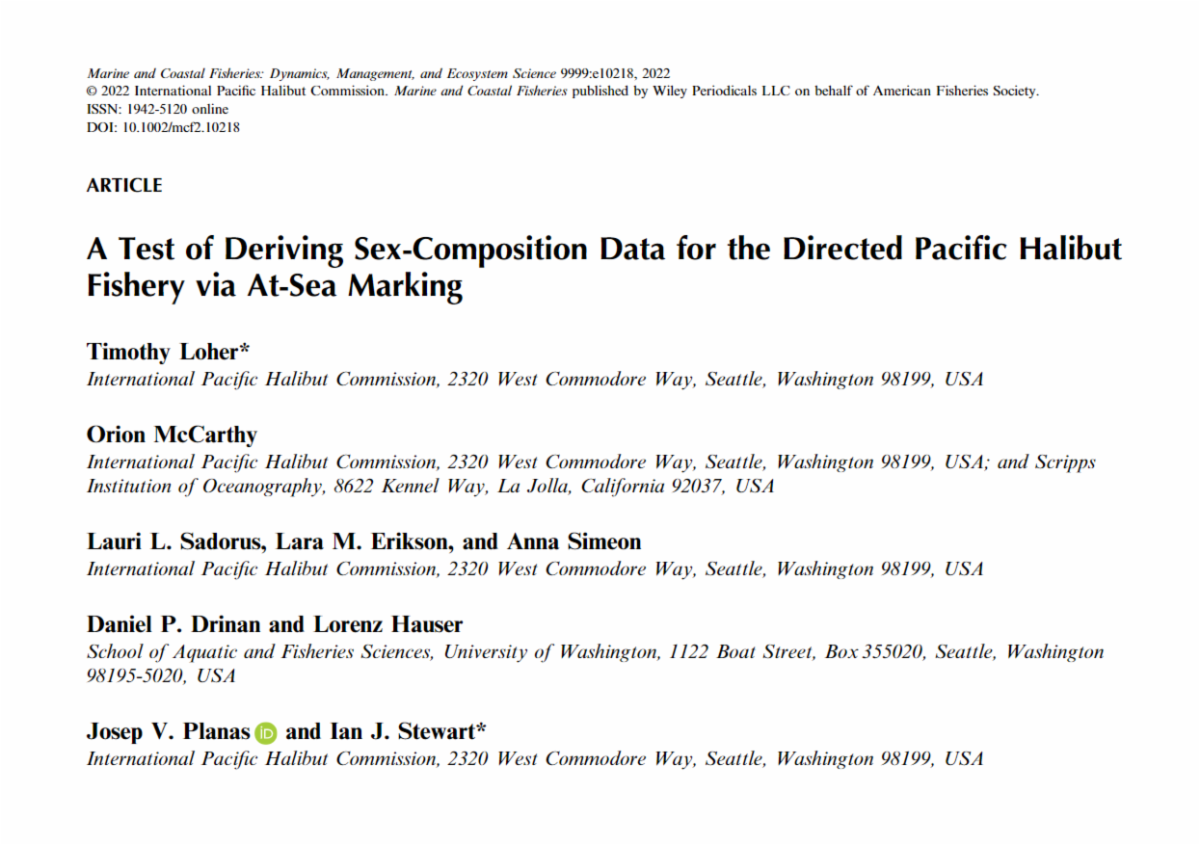 International Pacific Halibut Commission - New IPHC scientific paper ...