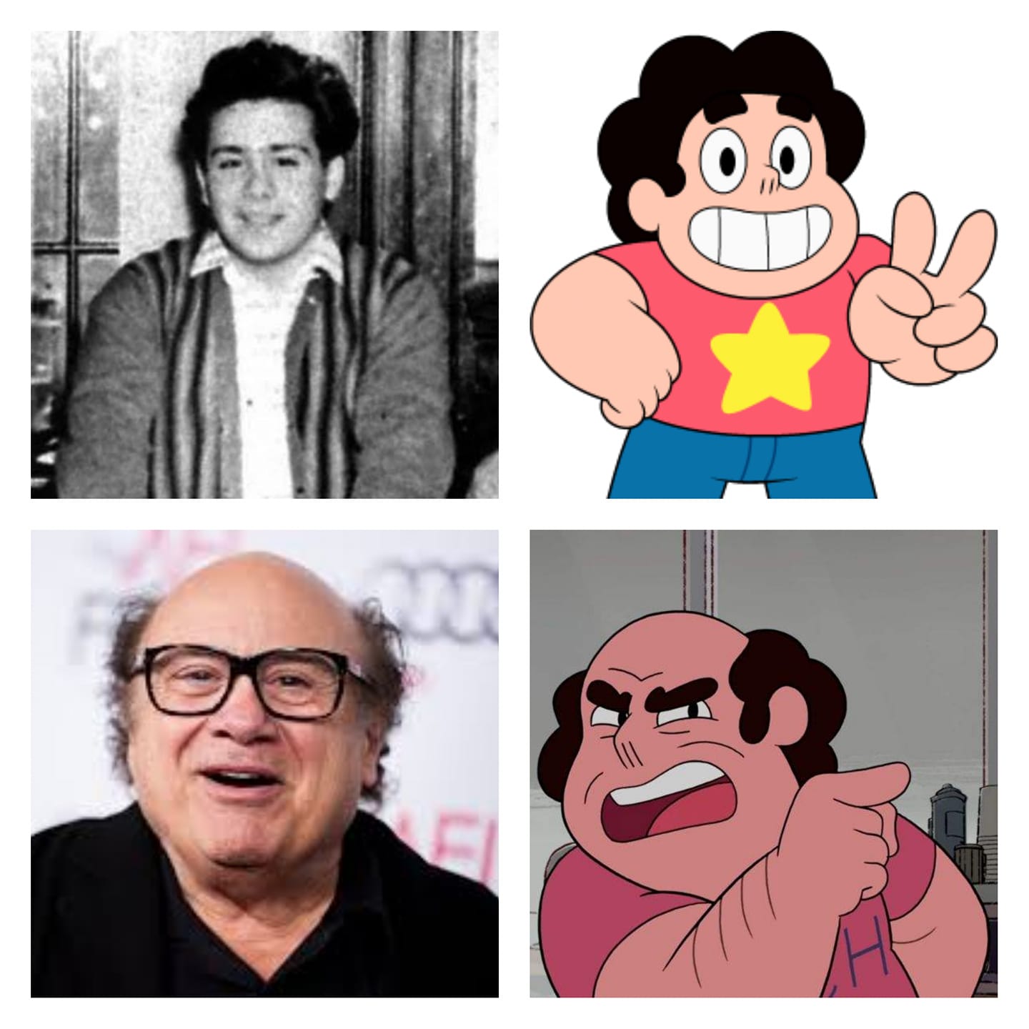 Zona Cartoon A La Izquierda Danny Devito De Joven Y De