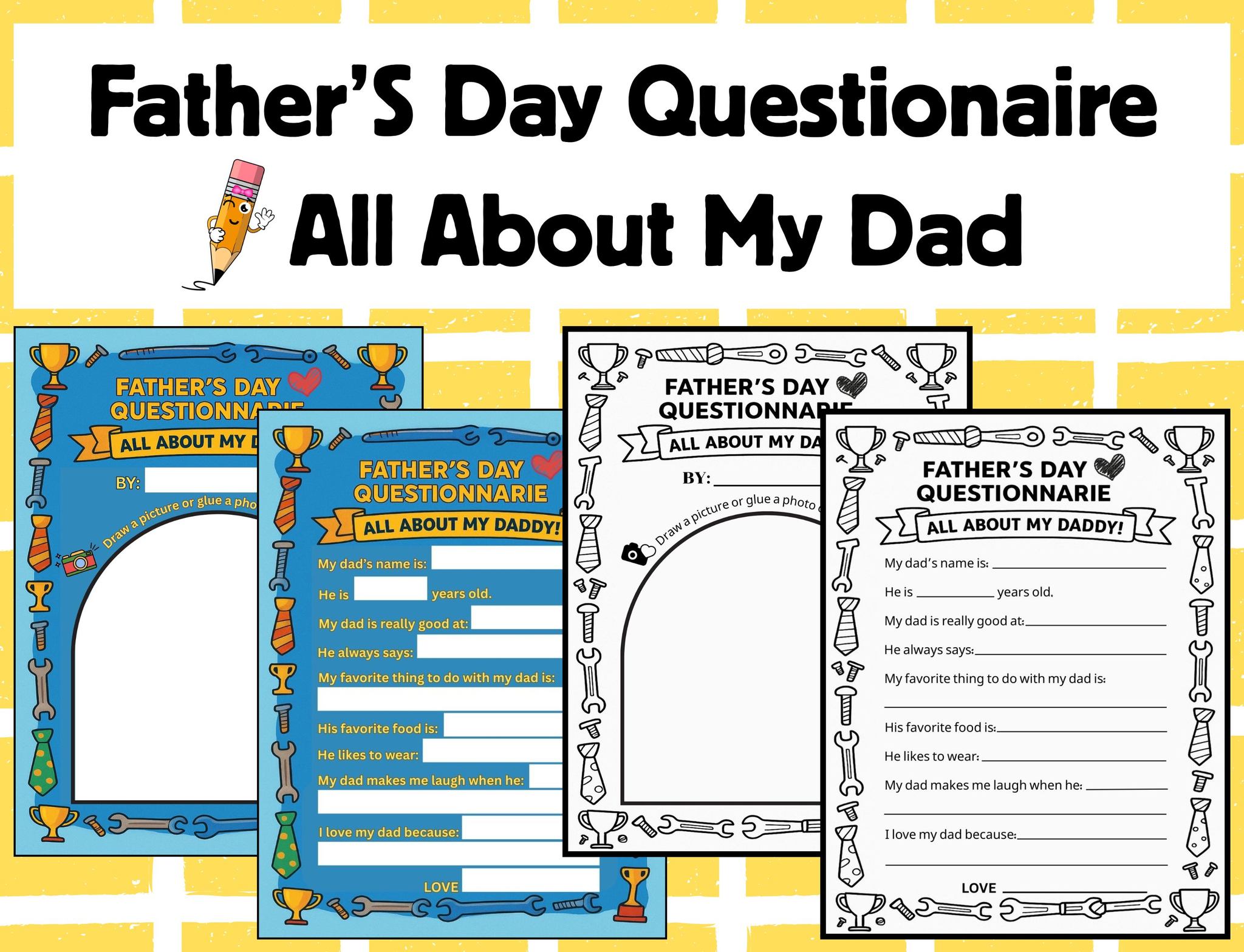Father’s Day Questionnaire | All About My Dad Father’s Day ...