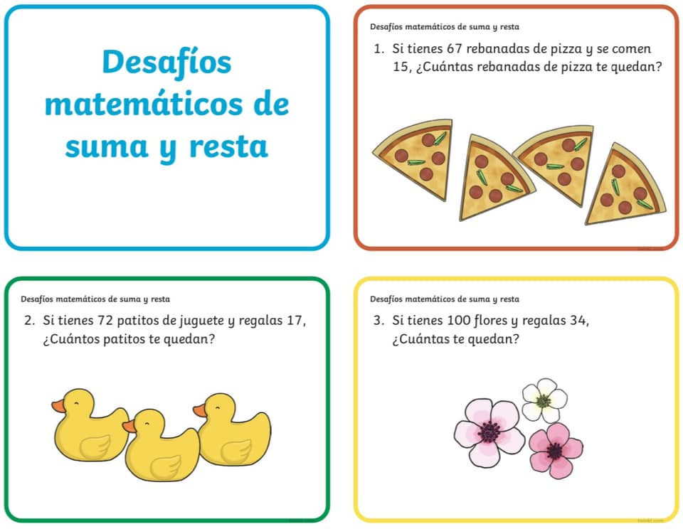 Gareduca - Tarjetas de problemas matemáticos de suma y... | Facebook