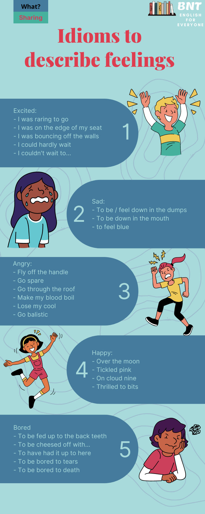 Bnt English - Day 1: Idioms to describe feelings... | Facebook