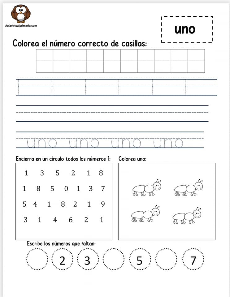 🐢Practica De Números Del 1... - Aula Virtual Primaria Oficial | Facebook