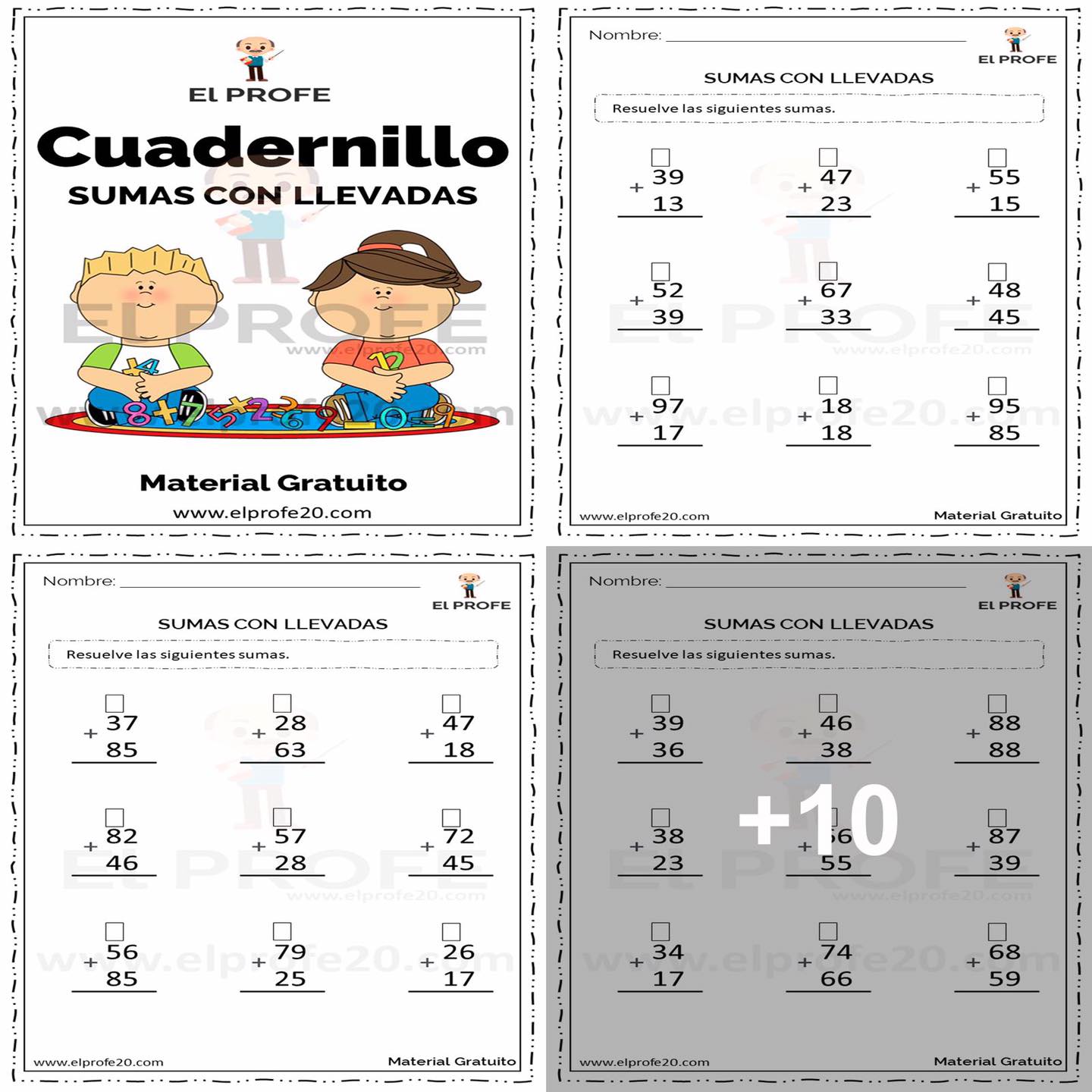 El - Cuadernillo de sumas con llevadas. ⭕️Documento para imprimir en el ...