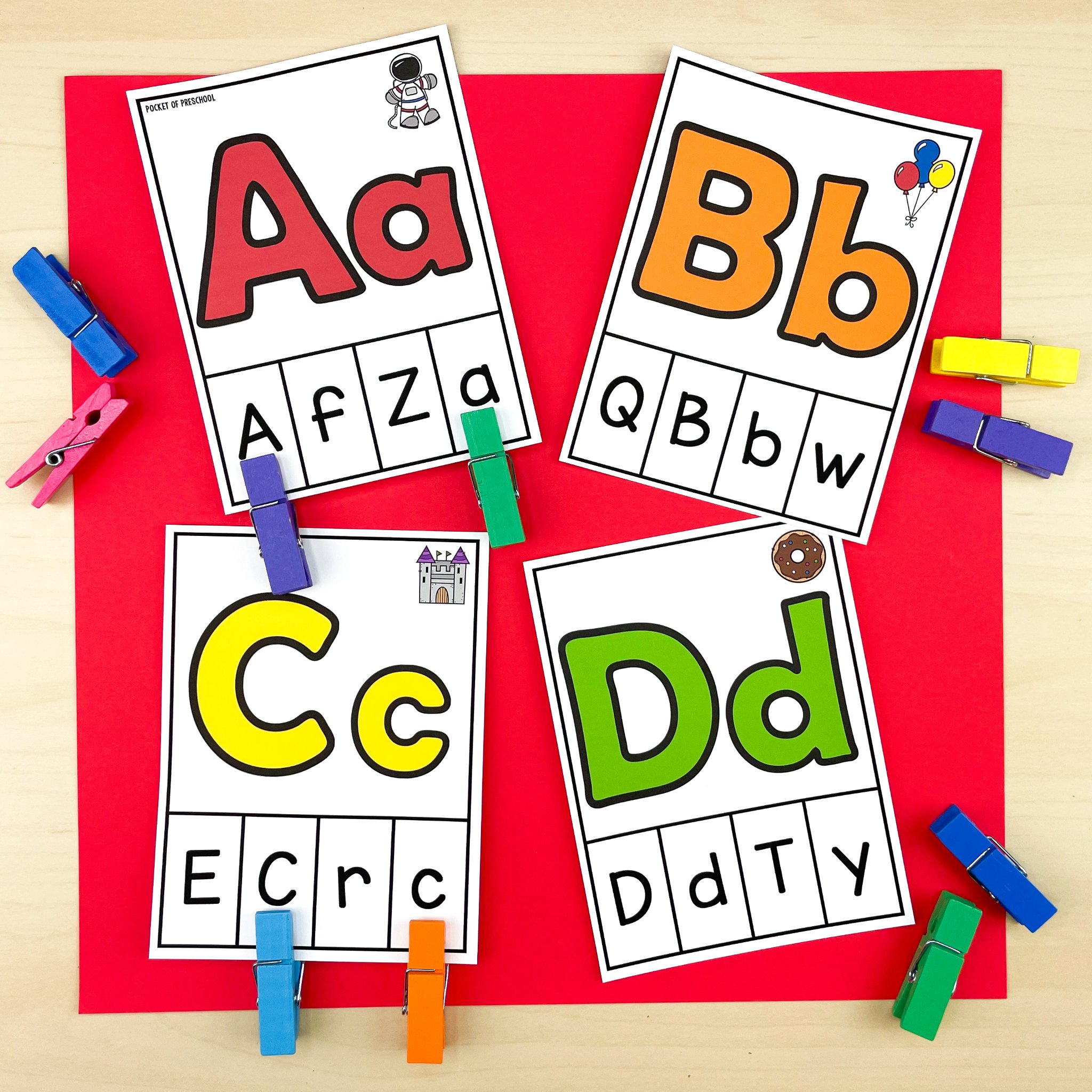 Alphabet clip cards - 4 levels of... - Pocket of Preschool | Facebook