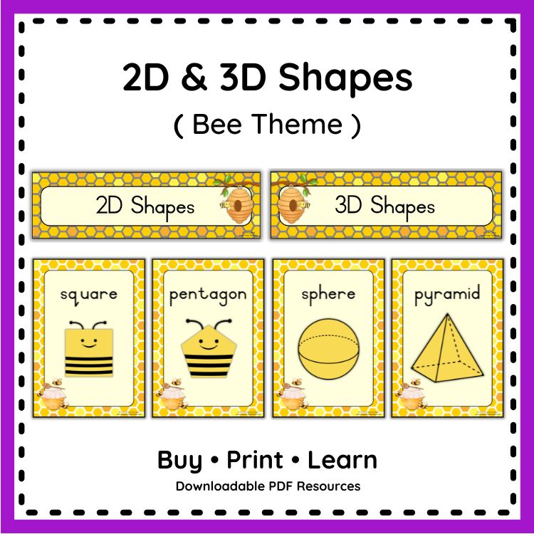 💥 2D & 3D Shapes – Bee Theme... - The Early Learning Toolbox | Facebook