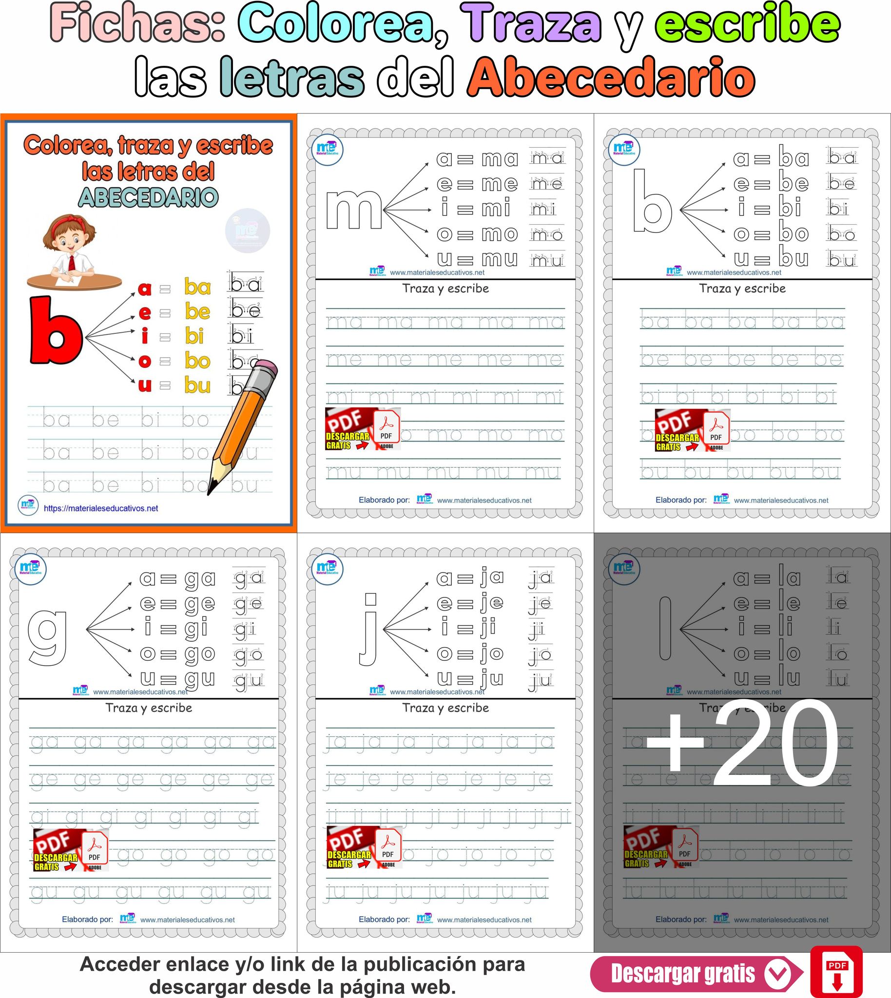 FICHAS: Colorea, Traza y escribe las... - Material Educativo
