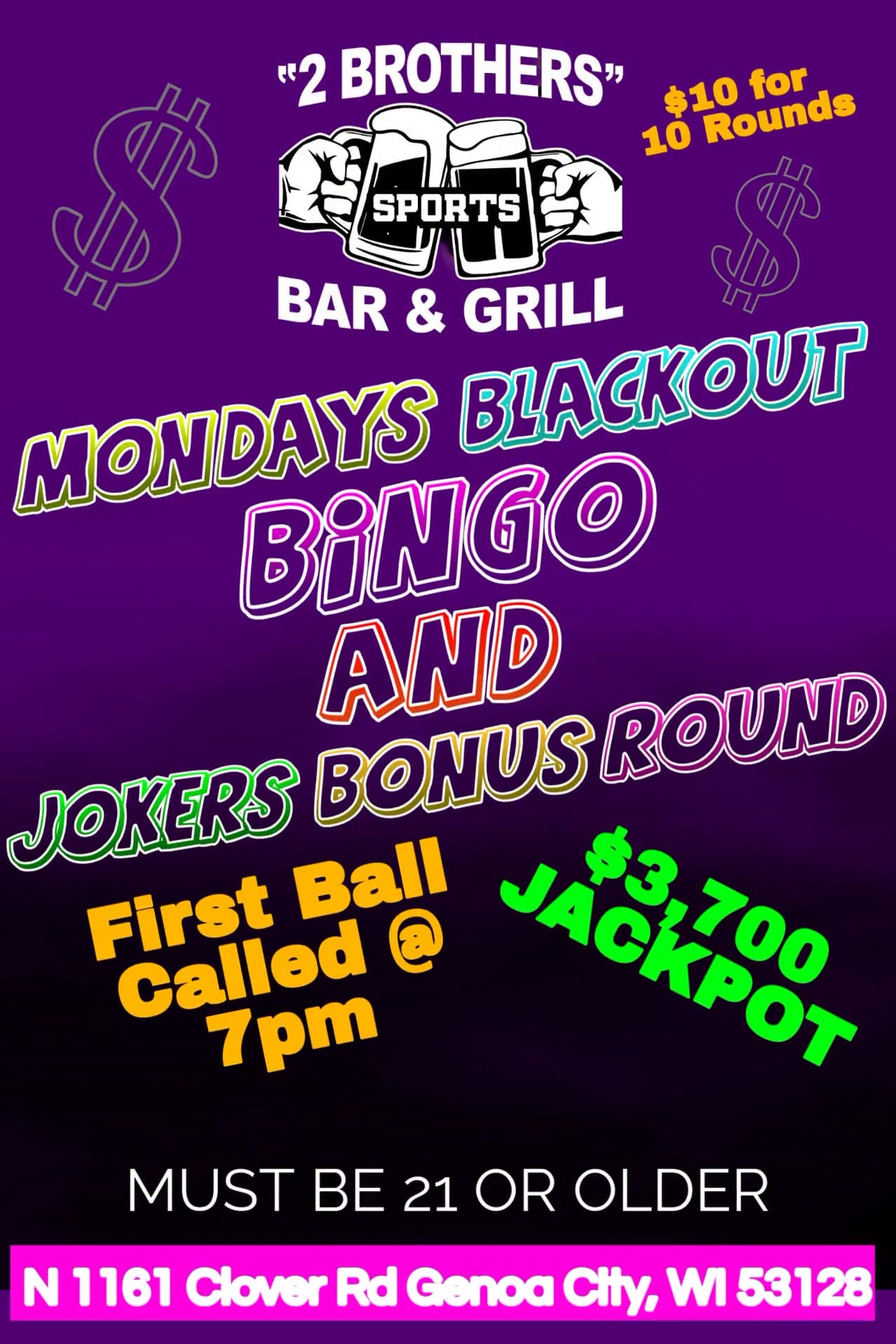 BLACKOUT BINGO is TONIGHT at... - 2 Brothers Bar & Grill