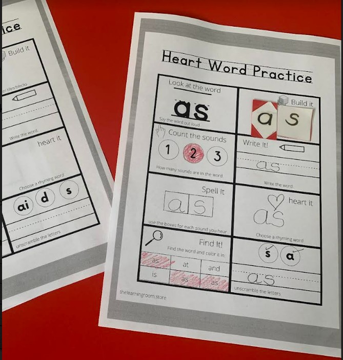 Heart Word Practice Sheets and CVC... - The Learning Room | Facebook