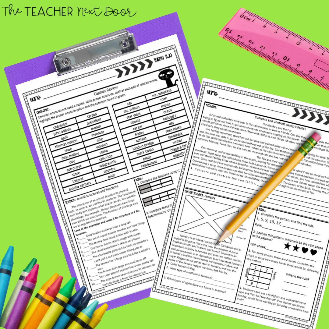 The Teacher - This 4th grade comprehensive Morning Work covers all ...