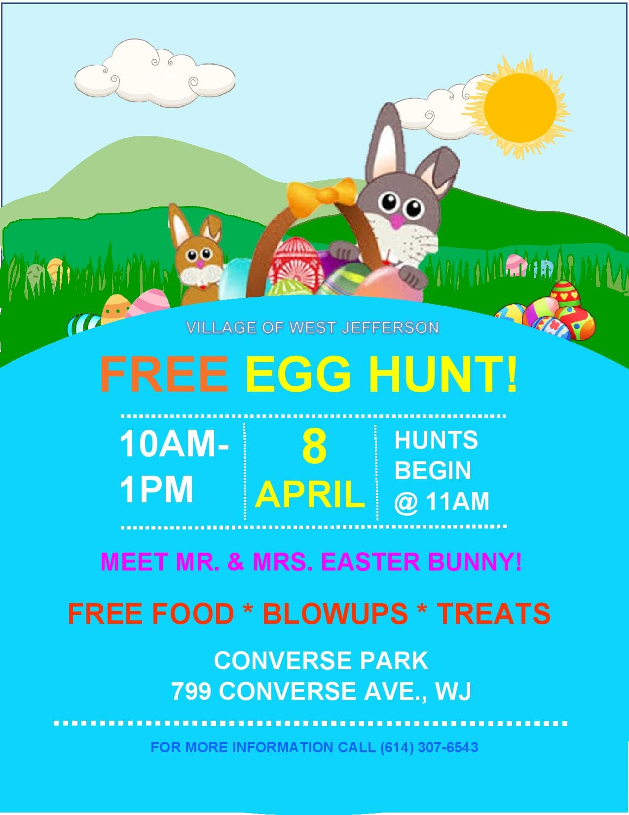 For Saturdays Egg Hunt the age breakdowns and locations within the park ...
