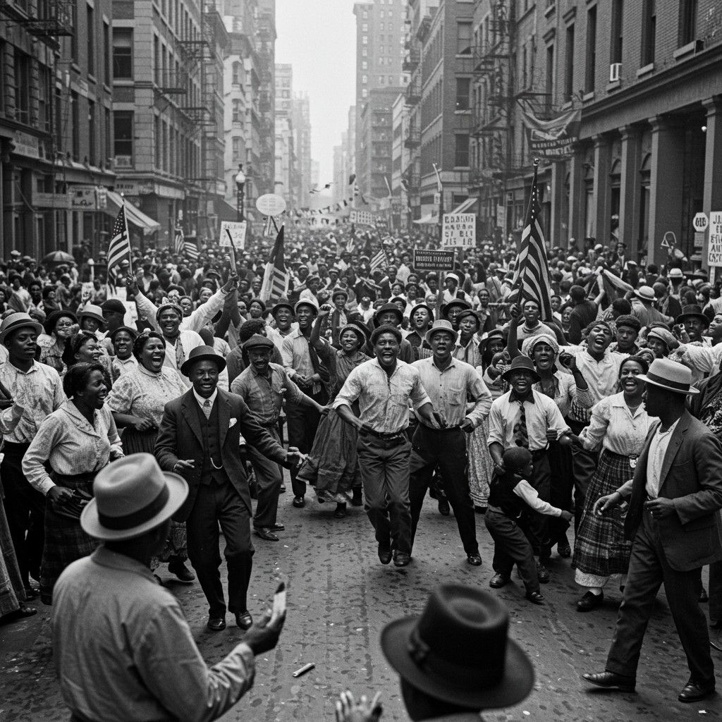 Old Historical Pictures | African Americans Celebrating in the Streets ...