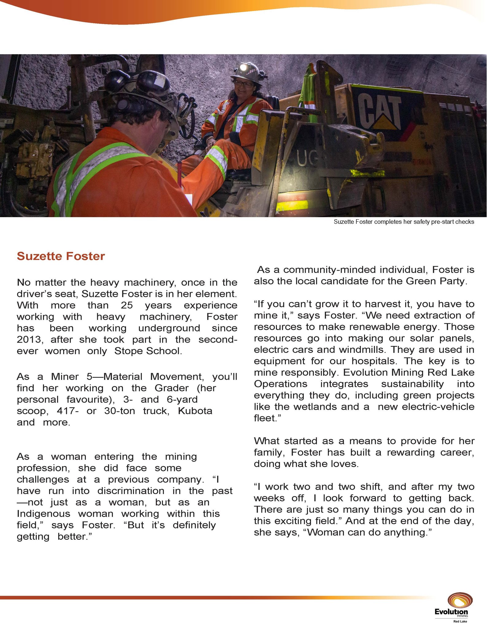 Evolution Mining Evolution Mining Red Lake Operation 7240