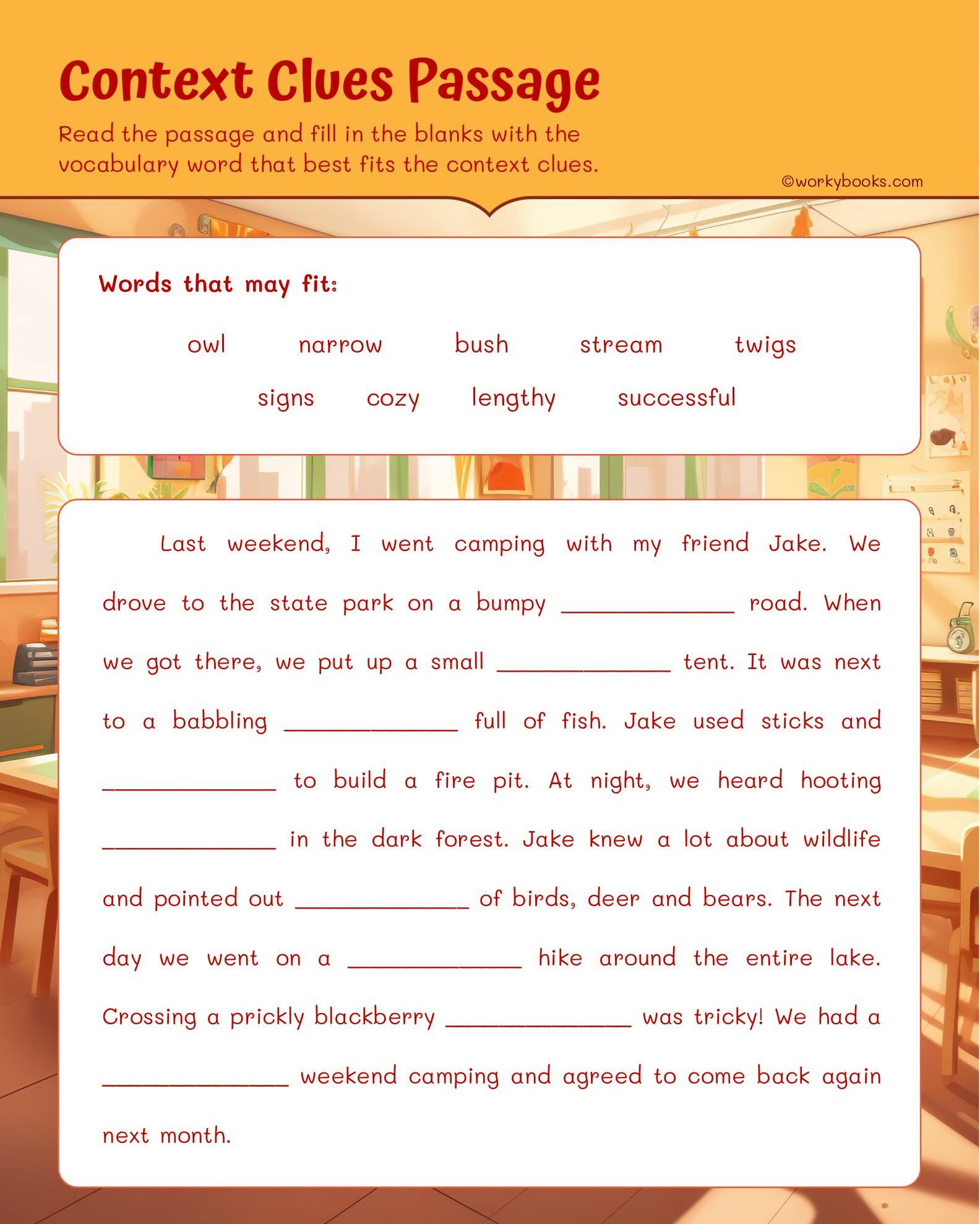 Workybooks - Grade 5 worksheet - Context Clues Passage... | Facebook