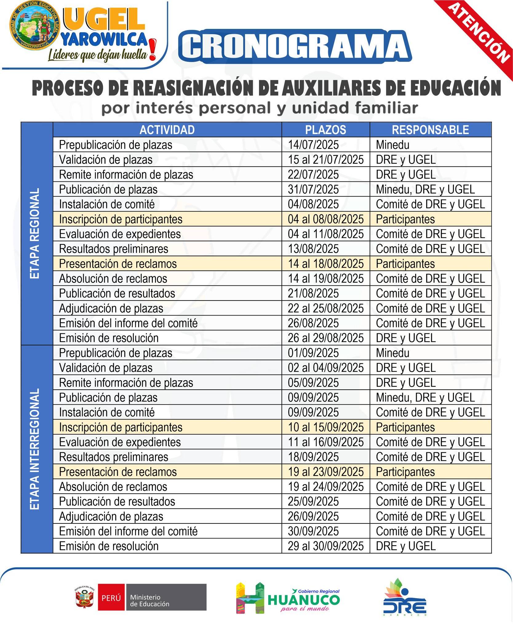 Ugel 📢 𝐀𝐓𝐄𝐍𝐂𝐈𝐎́𝐍 𝐀𝐔𝐗𝐈𝐋𝐈𝐀𝐑𝐄𝐒 𝐃𝐄 𝐄𝐃𝐔𝐂𝐀𝐂𝐈𝐎́𝐍 La Ugel Yarowilca Informa 3852