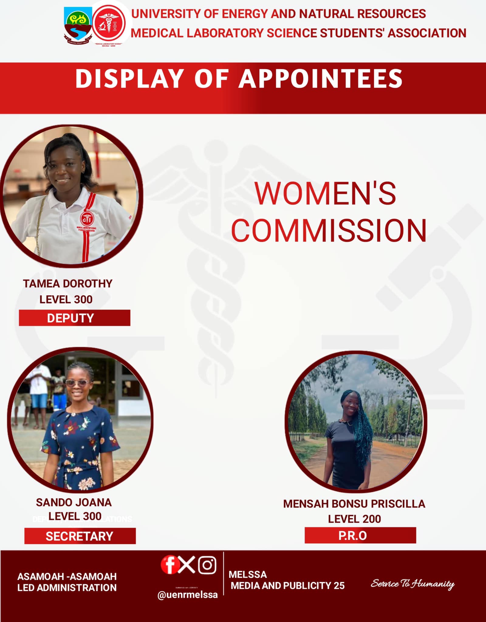 Uenr 📍📍📍📍📍introducing Our Newly Appointed Womens Commission For The
