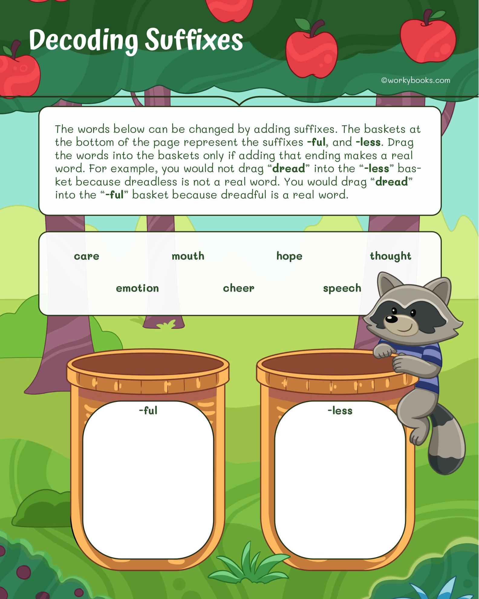 Workybooks - Grade 3 worksheet - Decoding Suffixes This... | Facebook