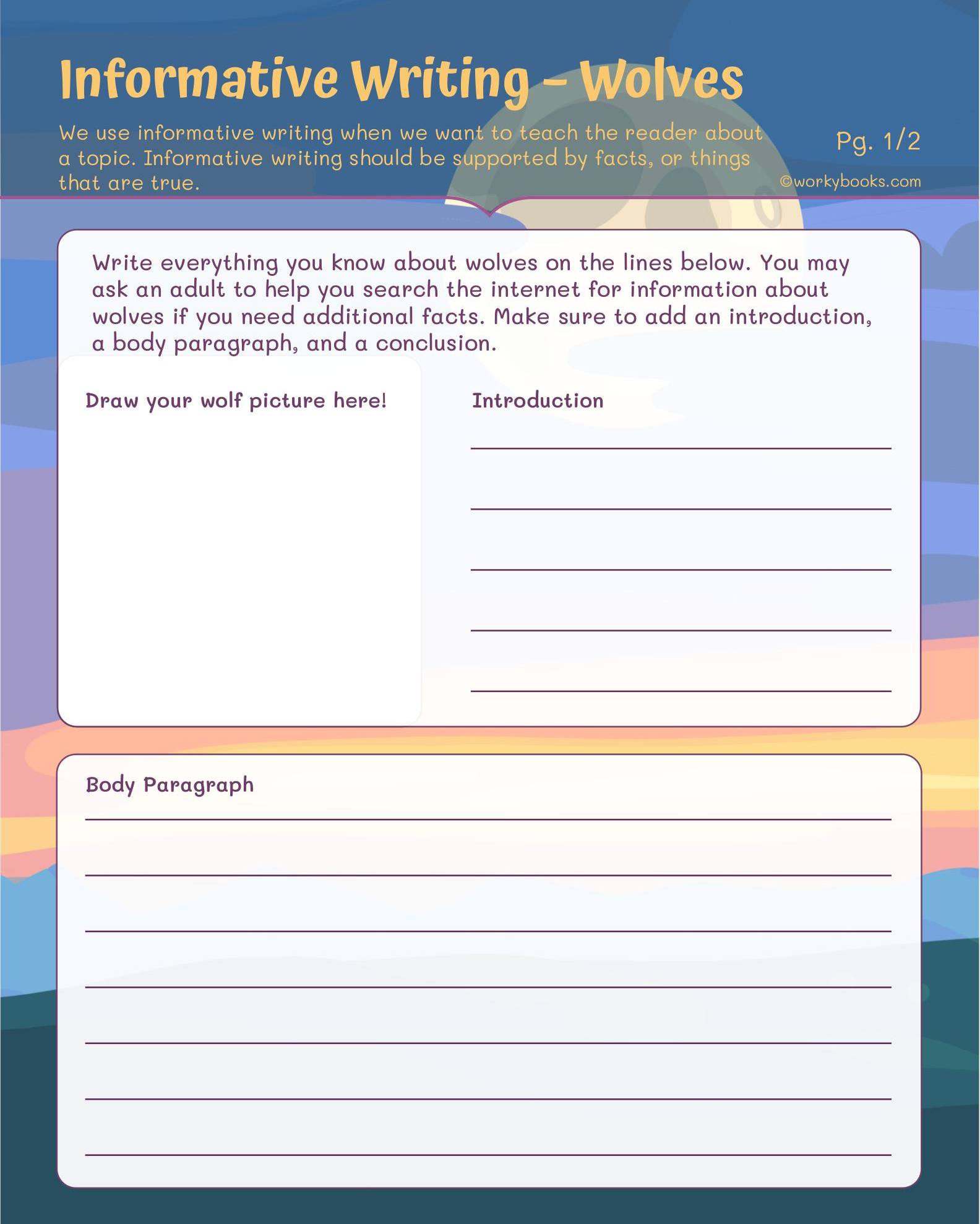 Workybooks - Grade 3 worksheet - Informative Writing--... | Facebook