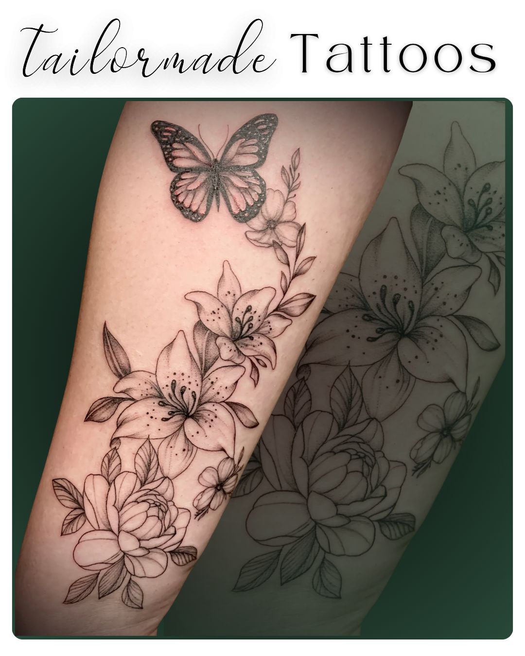Schmetterling Tattoo Filigran