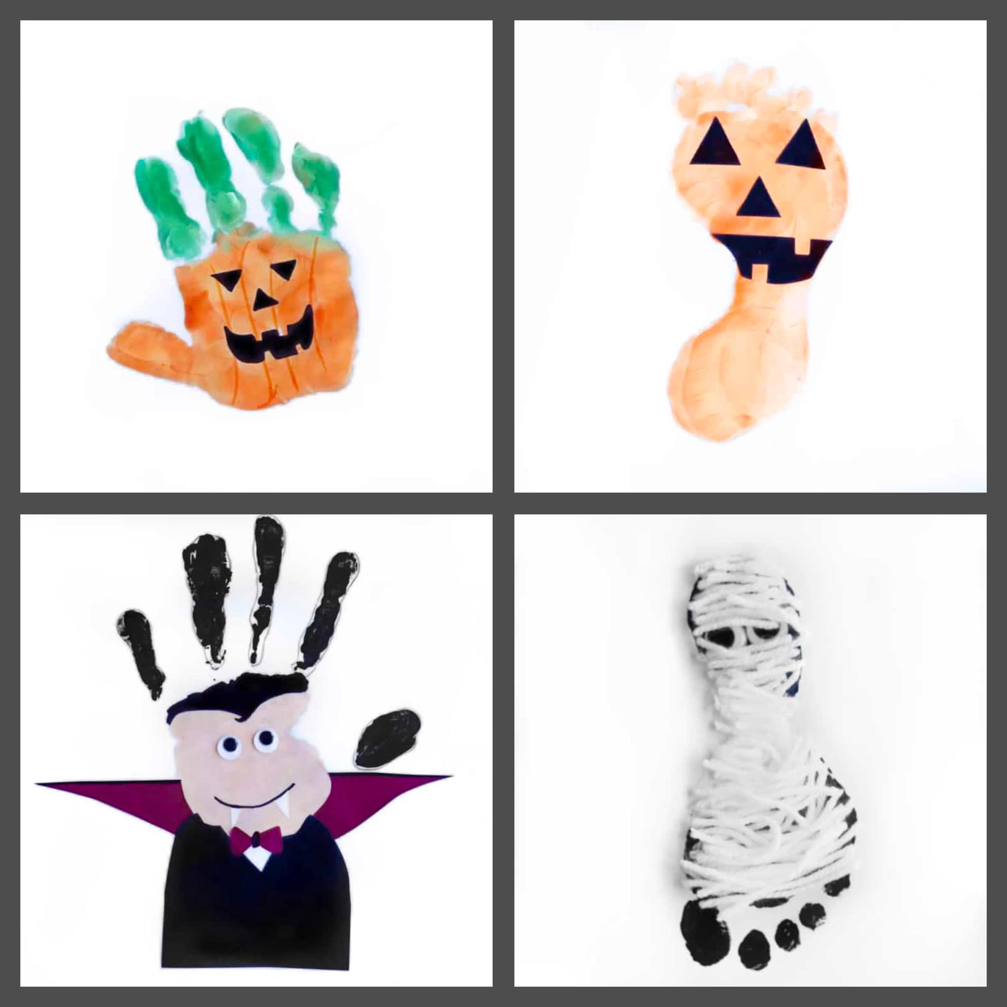 Pumpkin Handprint Footprint Art DIY Halloween Craft, Footprint Art,