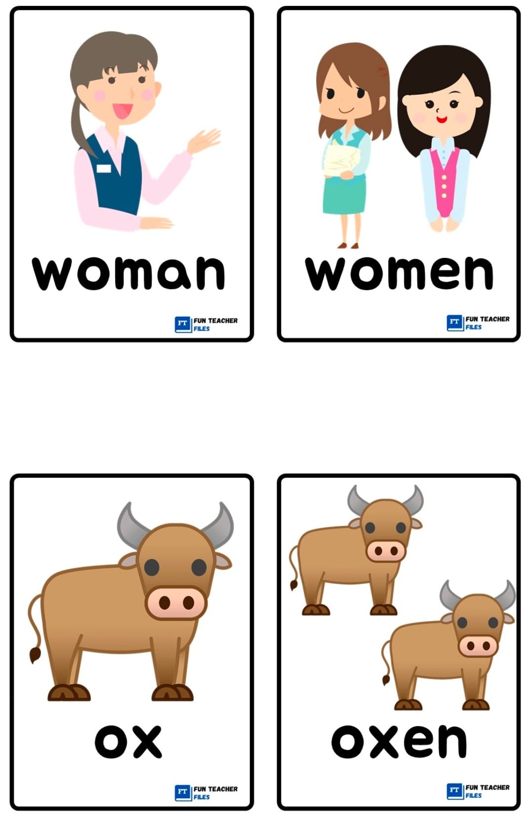 Irregular Plural Nouns Flashcards.... - Fun Teacher Files | Facebook