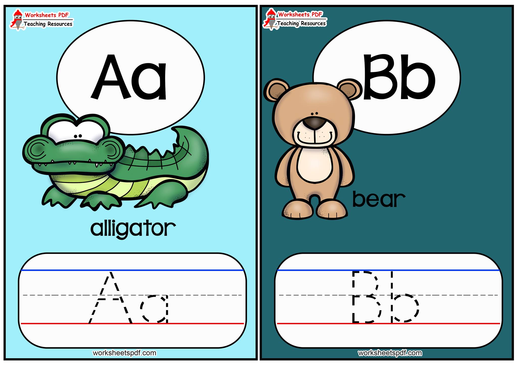 Worksheets PDF - Animal Alphabet Tracing Card Download... | Facebook