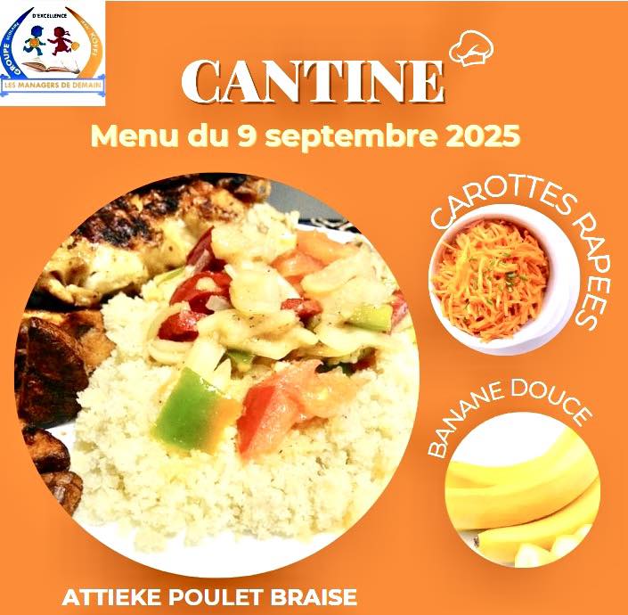 Groupe - ⸻ 🍽 Menu du jour – Mardi 9 septembre 2025 🍽 Au Groupe scolaire ...