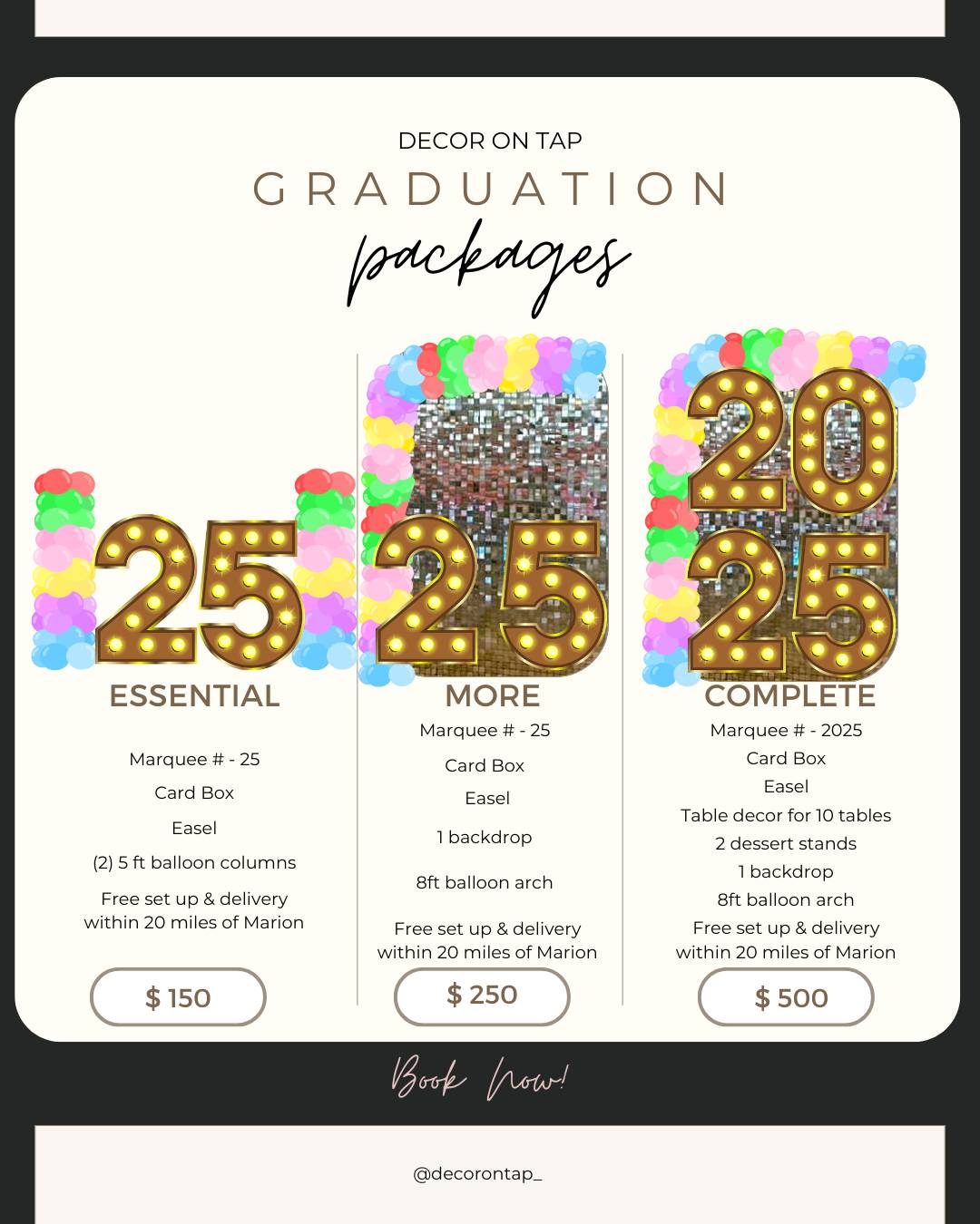 Decor - Now introducing: Graduation Decor Packages!🎓 We have 3 tiers ...