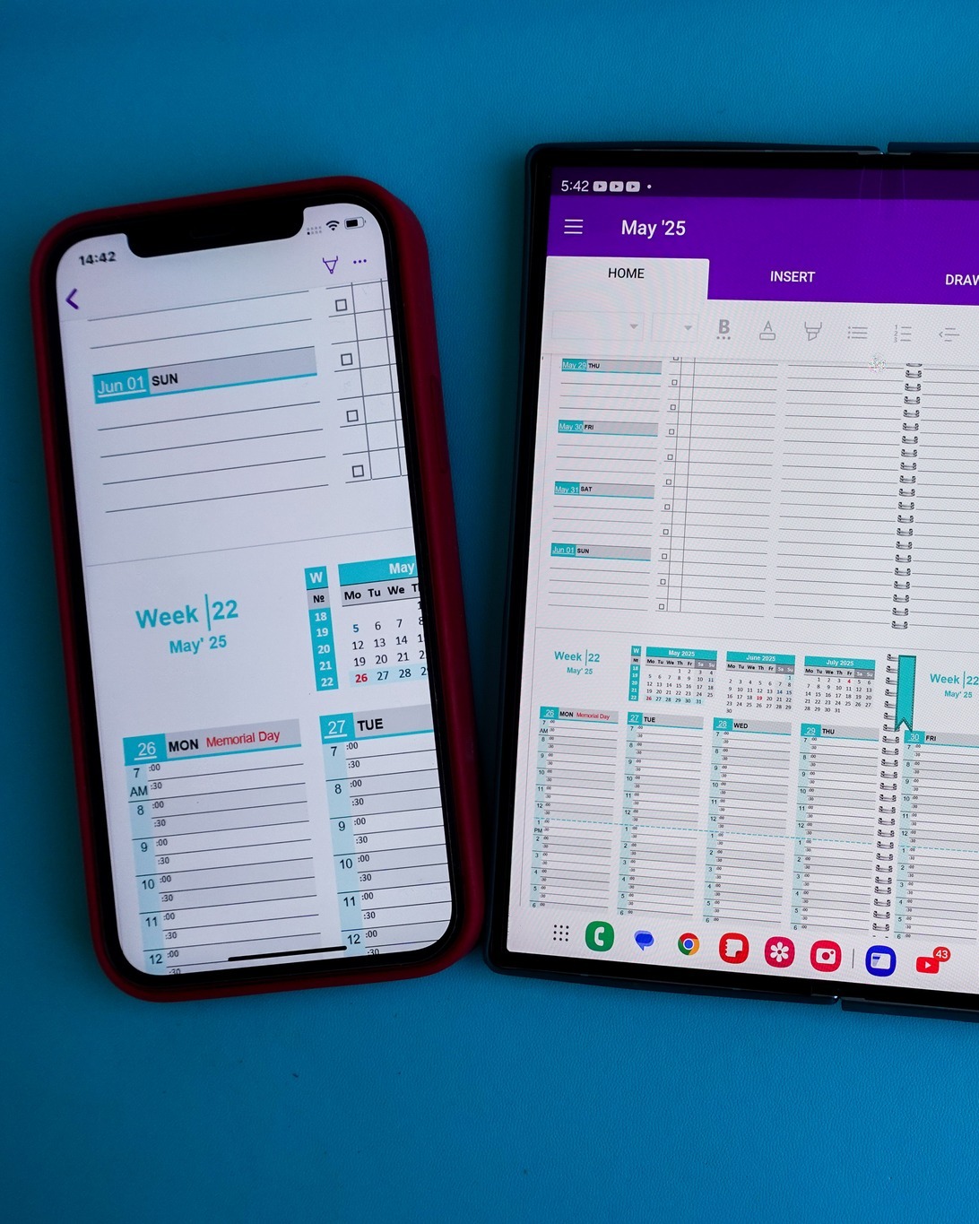 Teal Digital Planners for OneNote