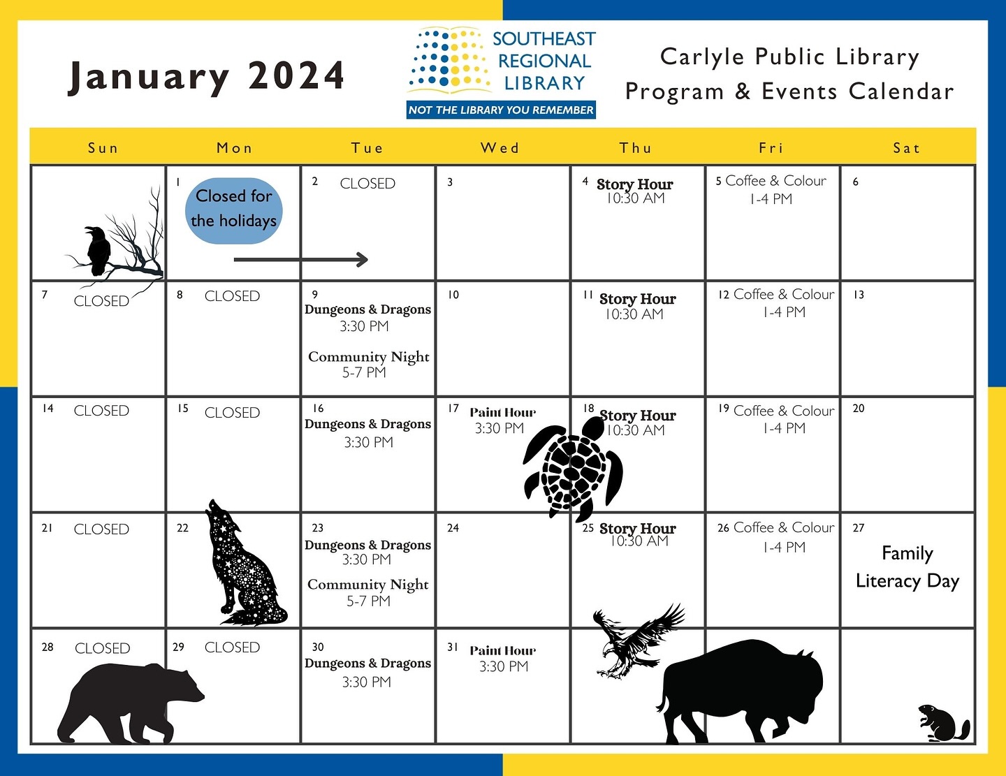 Updated January calendar! #january #calendar #library # ...