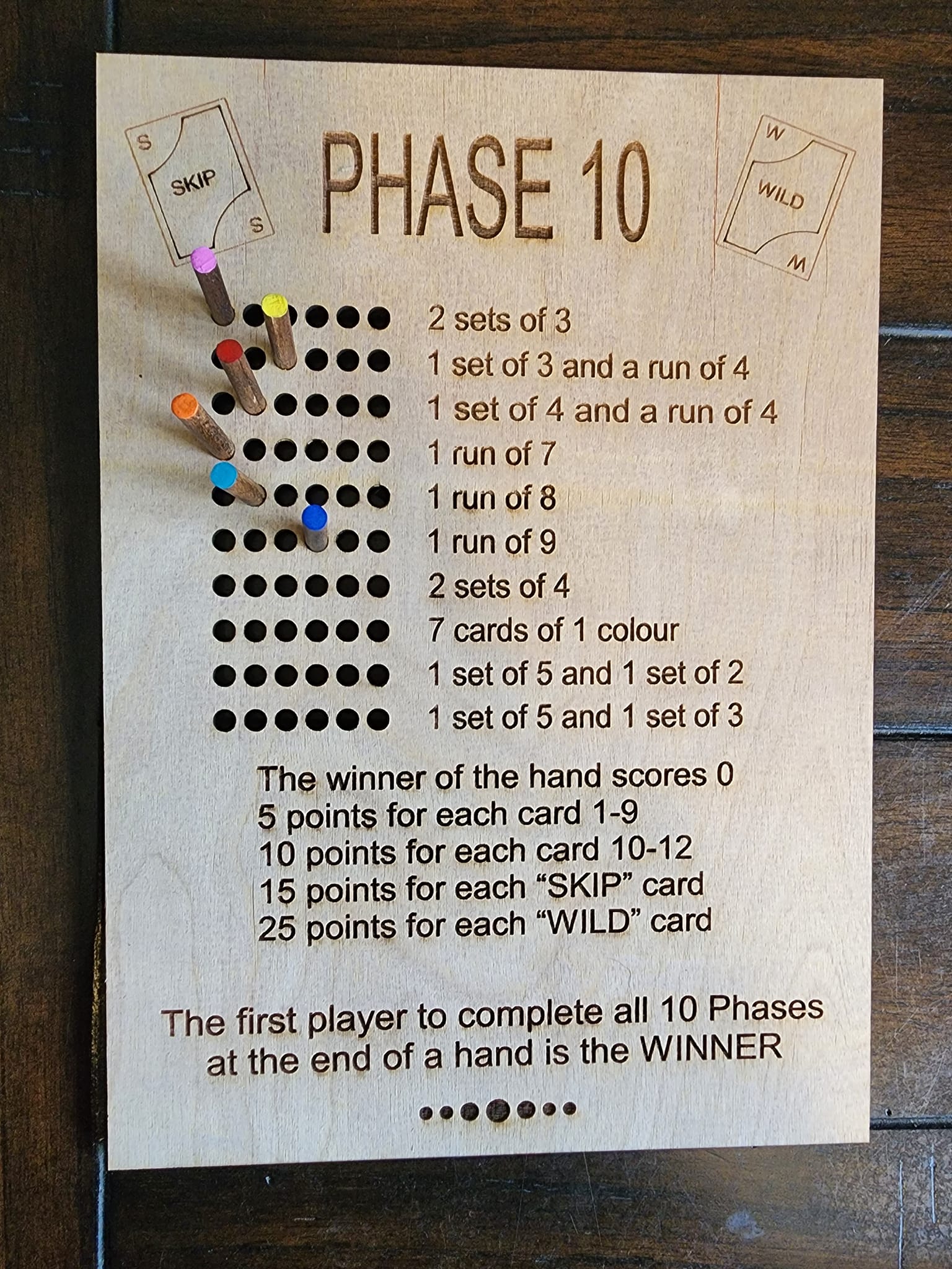 Our Phase 10 game boards are back... - Wooden Nomad Studios