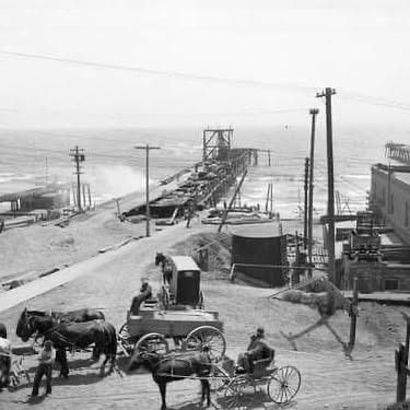 Historic Santa Monica Pier Under Construction Los Angeles 1890