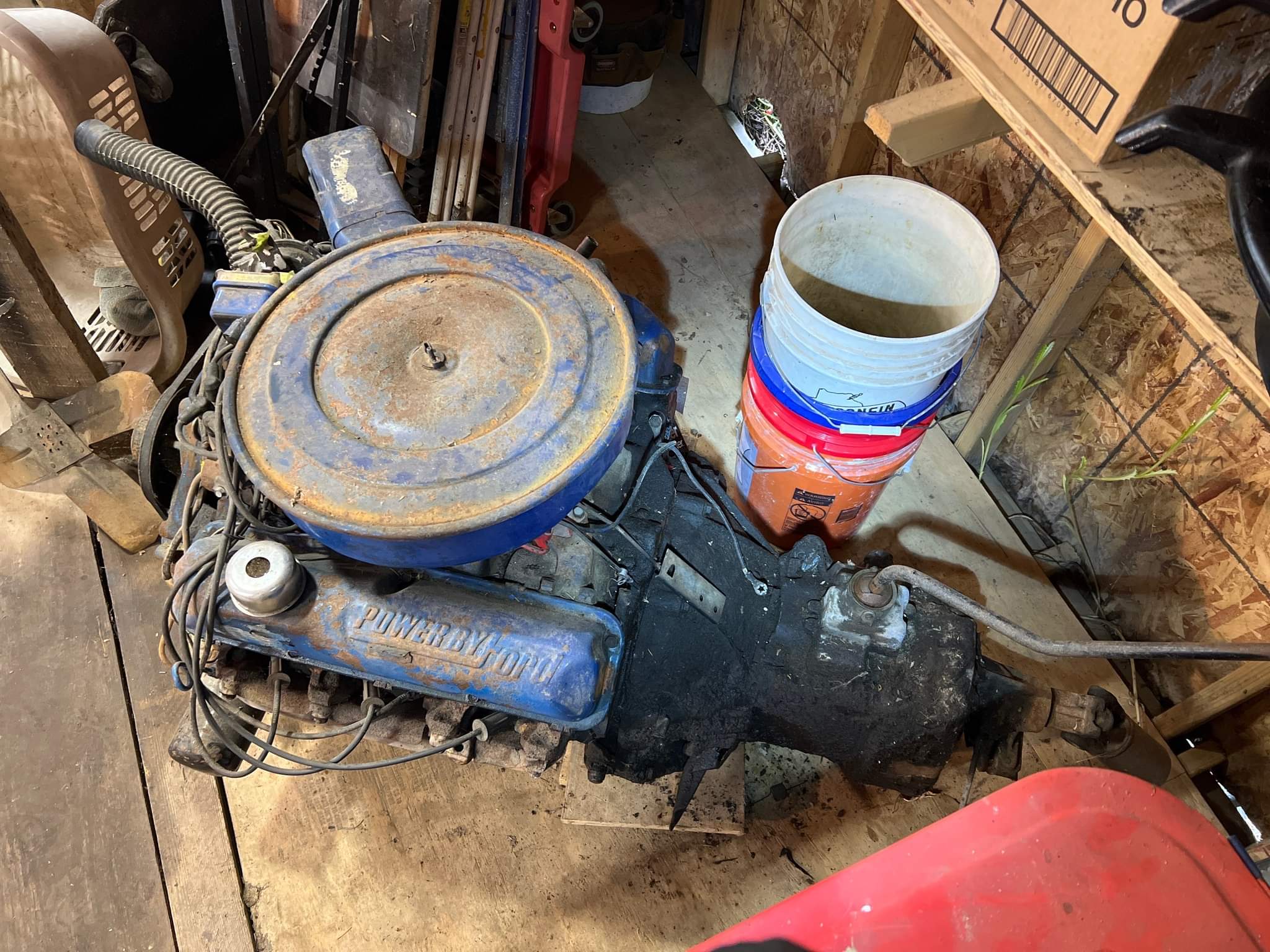 69 Ford 360 Fe Engine W 4 Speed Trans Car Engines And Engine Parts