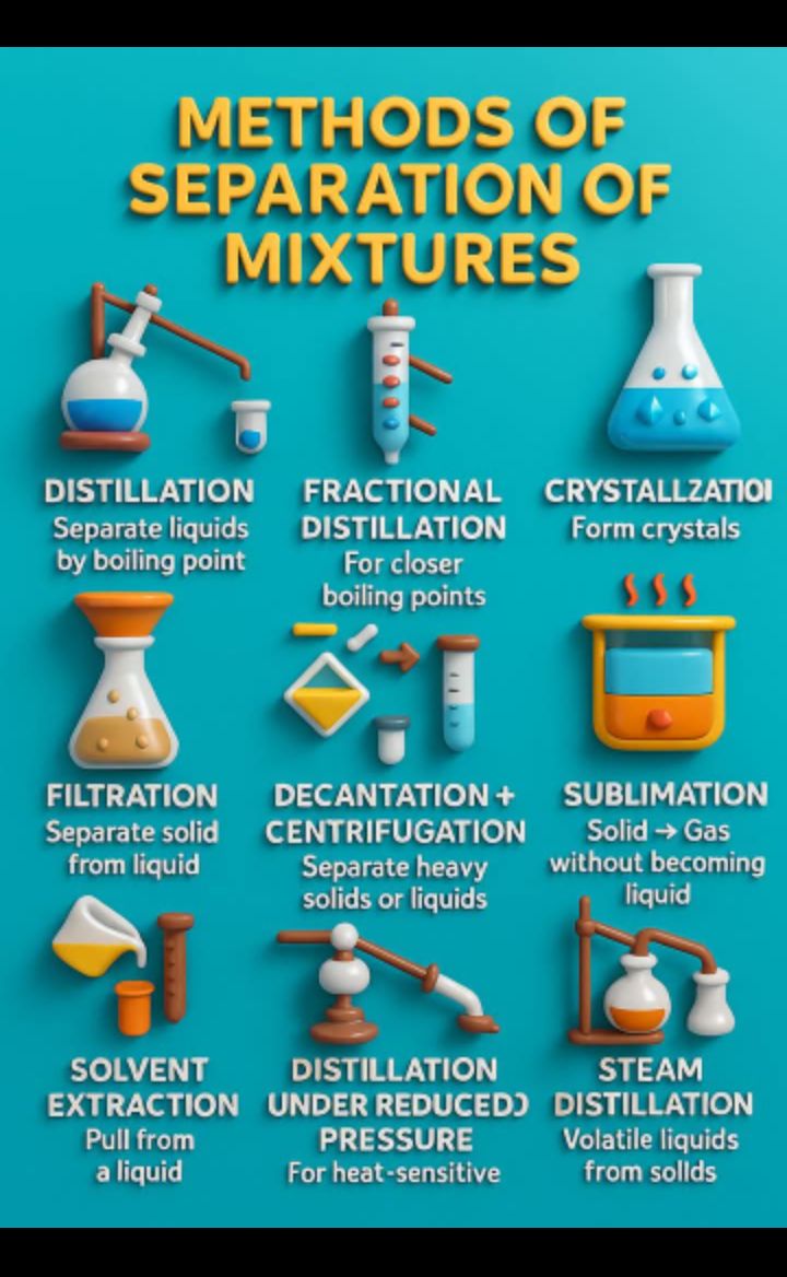 Science teachers | METHODS OF SEPARATION OF MIXTURES | Facebook