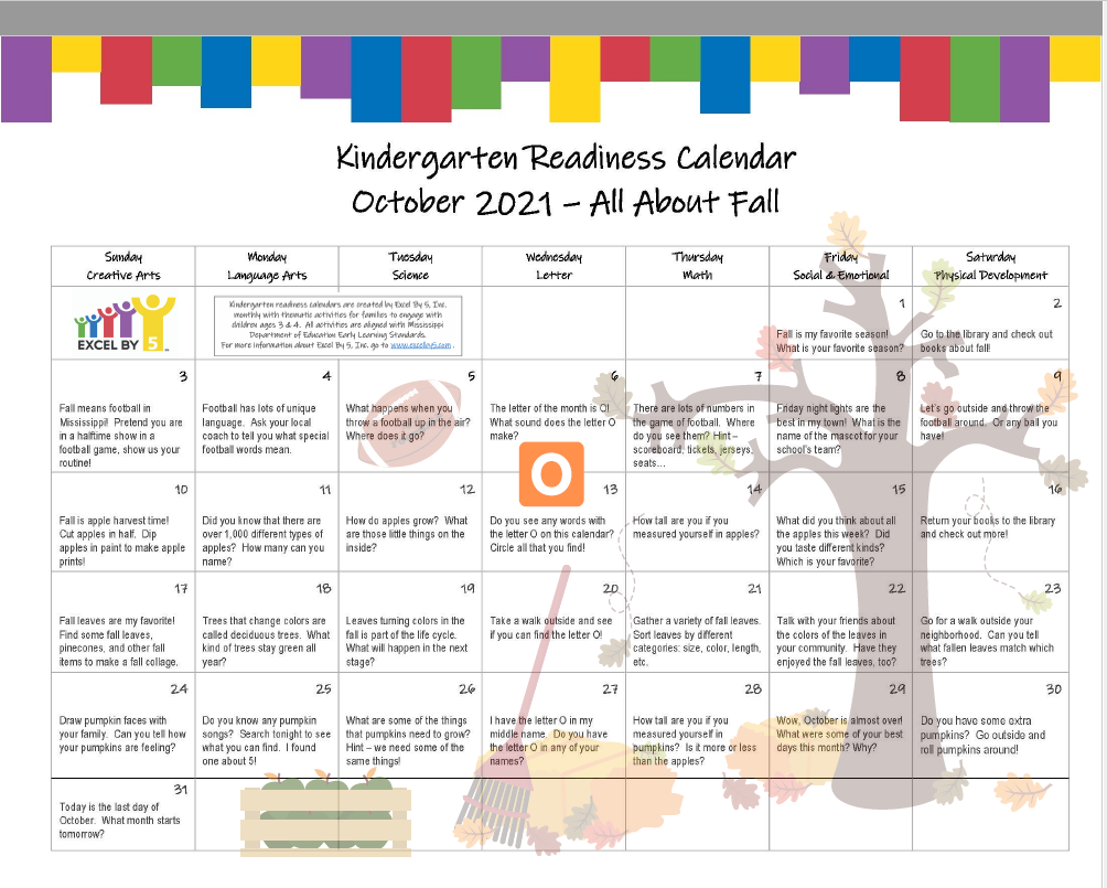 The October Kindergarten Readiness... - Petal Excel By 5 | Facebook
