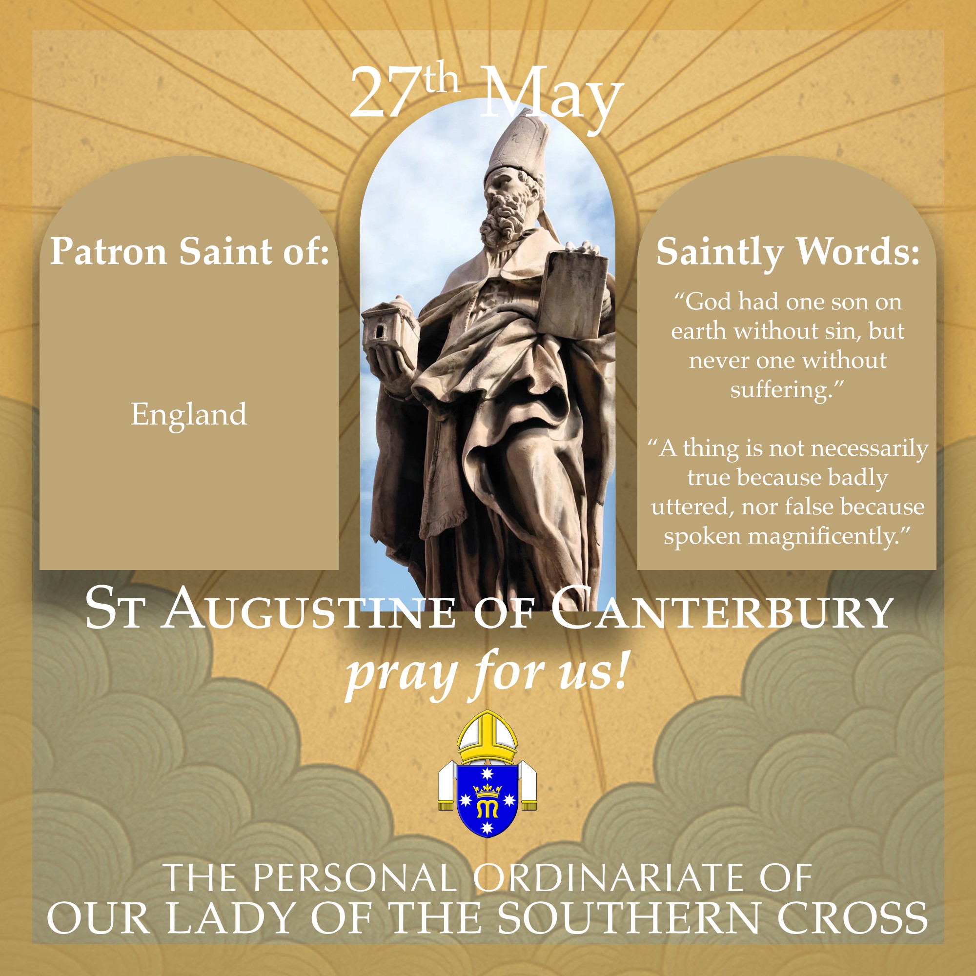 Personal - Today, we celebrate St. Augustine of Canterbury, the first ...