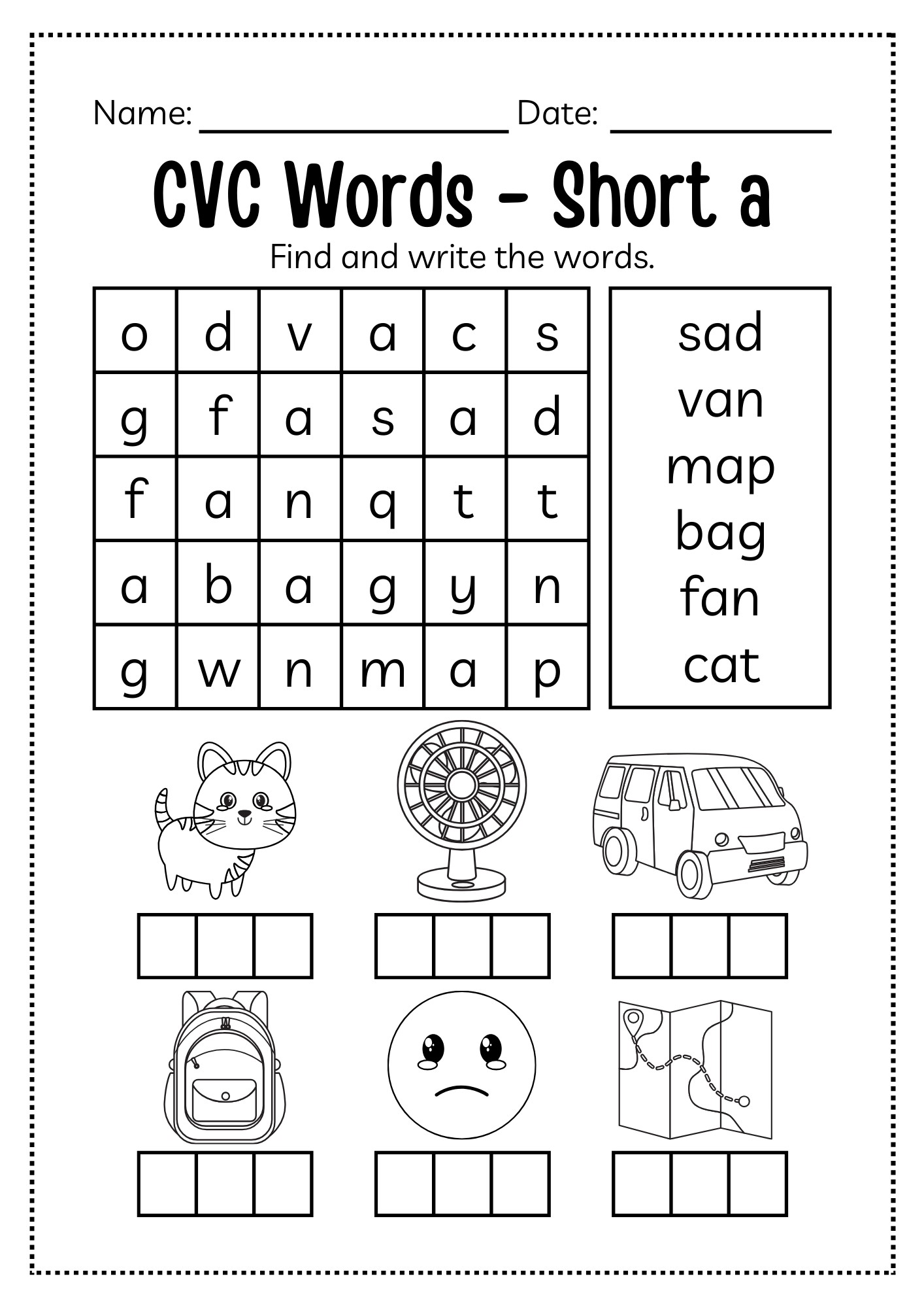 KINDERGARTEN WORKSHEETS & RESOURCES👨‍👩‍👧‍👧 | Cvc Reading Materials ...